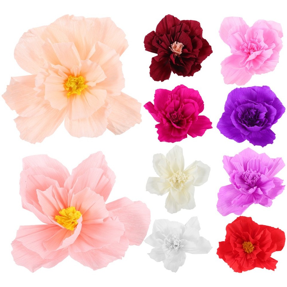 10 Pcs Flower Bridal Shower Decorations Big Paper Flowers DIY ...