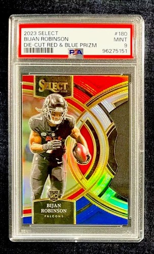 2023 Select BIJAN ROBINSON #180 ROOKIE CARD "Red/Blue Die-Cut Prizm ...