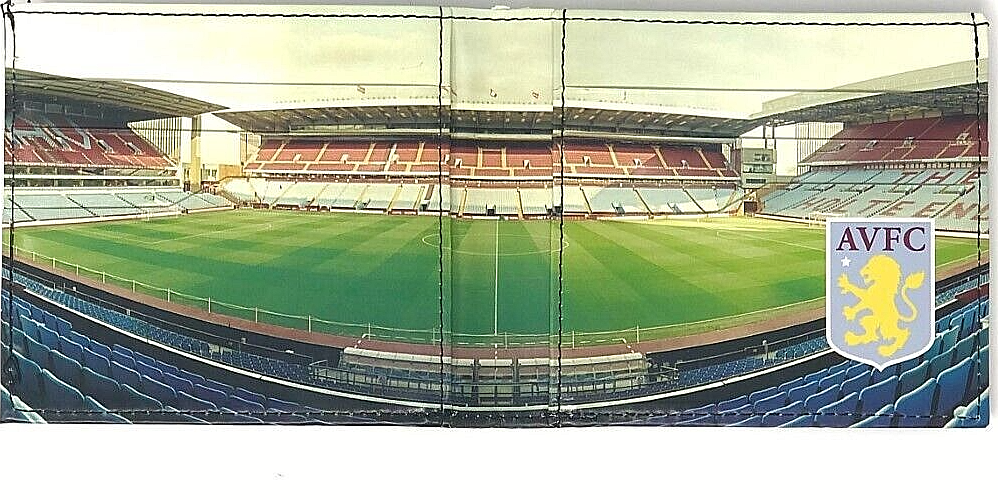 ASTON VILLA FC MENS REAL LEATHER WALLET VILLA PARK STADIUM MONEY AVFC ...