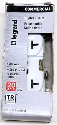 Legrand Commercial Duplex Outlet 20A 125V White Receptacle 304B Tamper ...