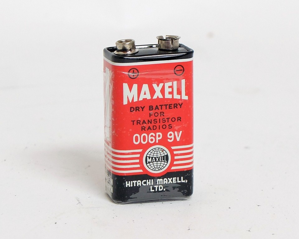 Maxell 9 Volt Transistor Radio Battery Used Hitachi Japan Vintage NEW ...