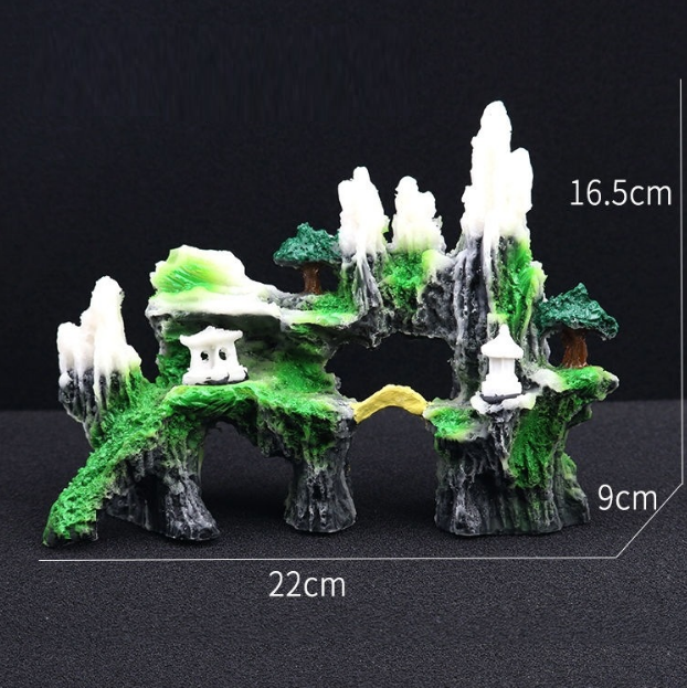 Aquarium landscaping rockery resin rockery jade mountain waterwheel ...