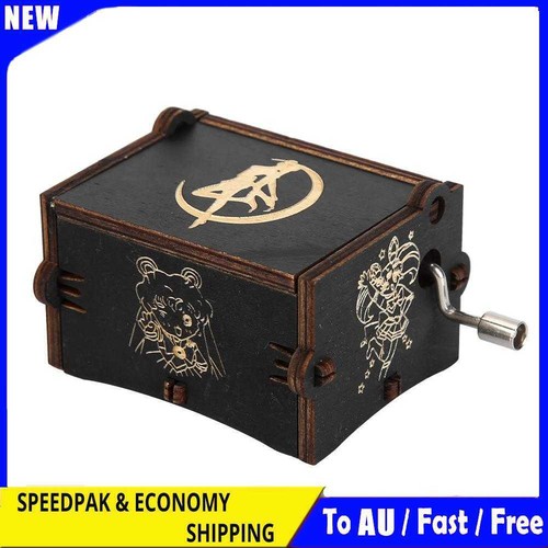 Vintage Wooden Hand Cranked Music Box Retro Home Ornaments Crafts Decor ...