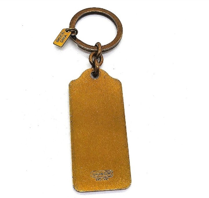 Rare Large COACH Brass Horse and Carriage Keychain Fob Yellow Gold tag ...