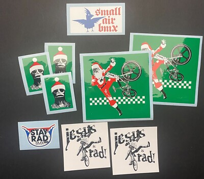 Old School style STAY RAD BMX stickers: Jesus is Rad, Rad Santa Claus ...