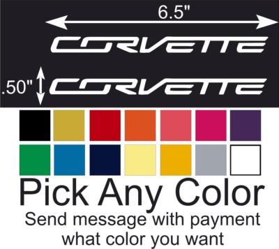 Corvette C7 Font Wheel/Rims Logo Decal vinyl window sticker Buy 2 Get 1 ...