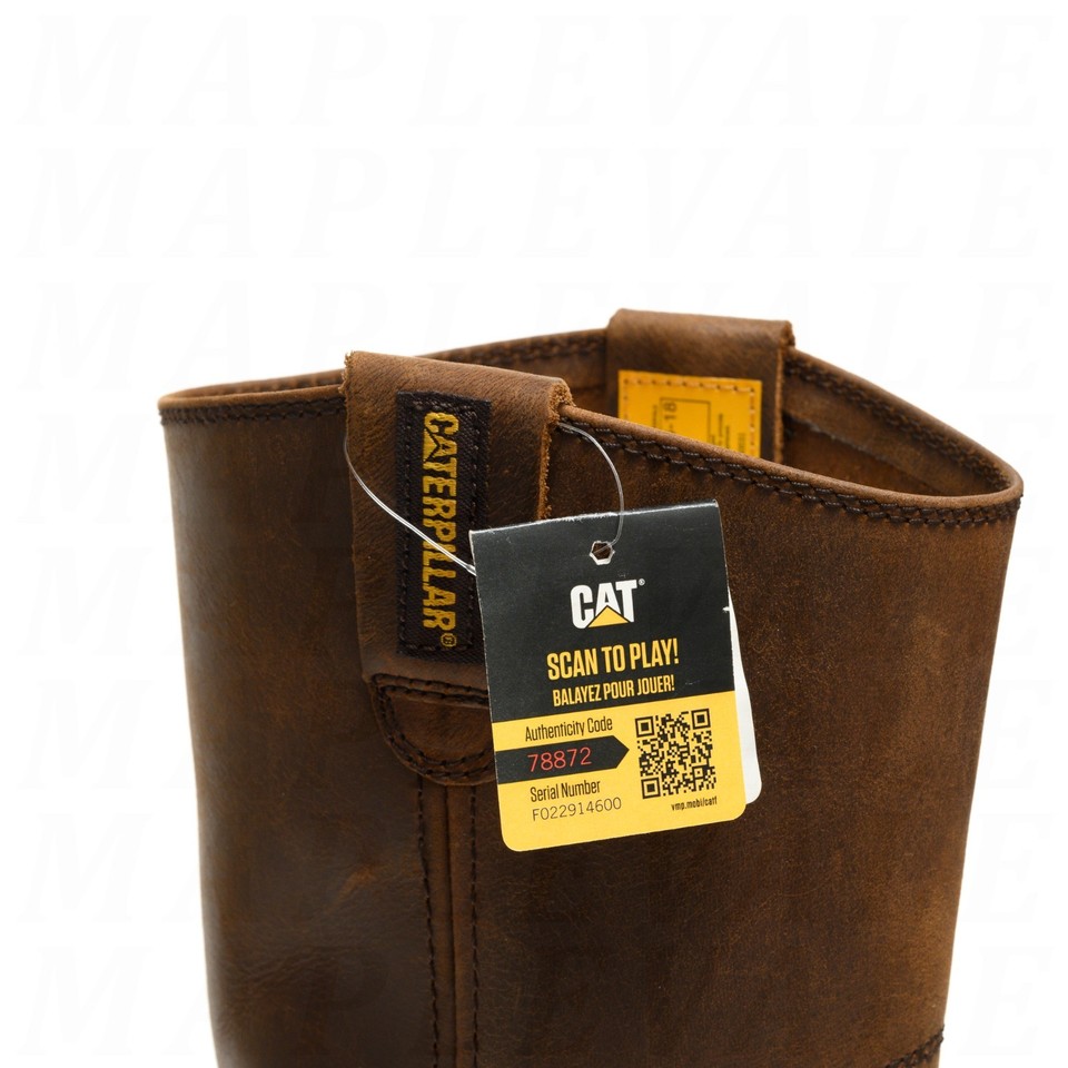 Caterpillar CAT Men's Drawbar ST Steel Toe Work Boots Brown Leather ...