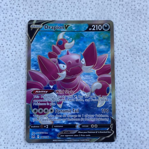 Drapion V 182/196 Pokemon TCG SWSH Lost Origin Full Art Ultra Rare NM ...