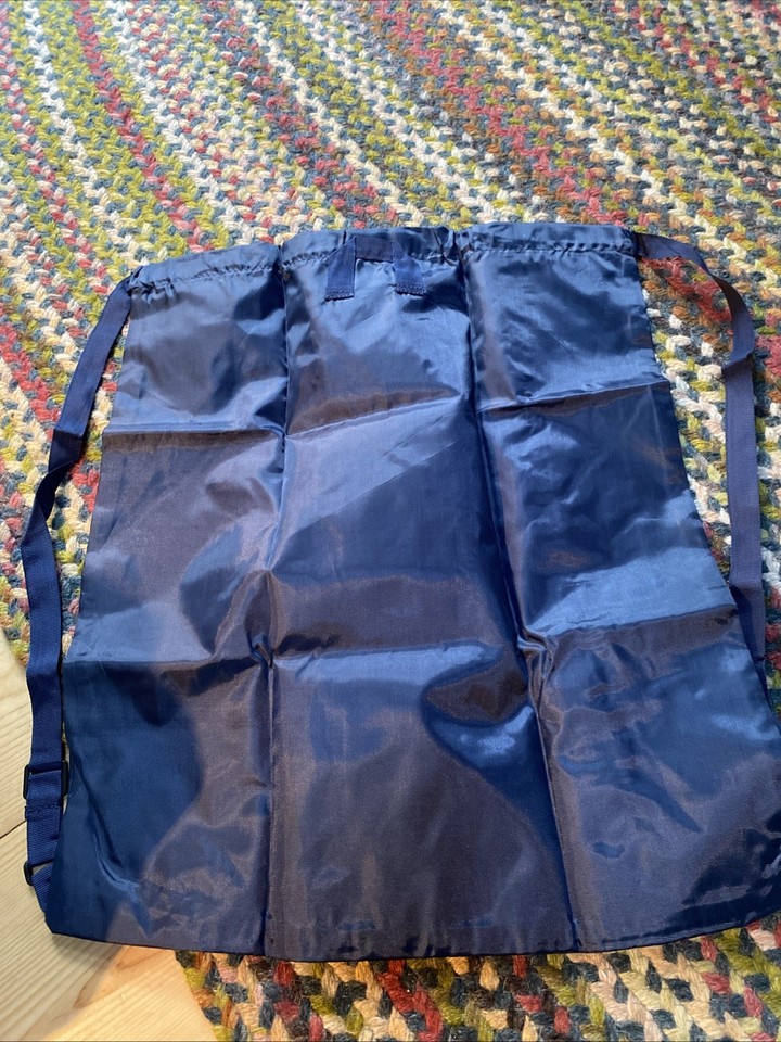 Sketchers Navy Blue Nylon Drawstring Backpack Tote Gym/Shoe/ Laundry Bag New | eBay