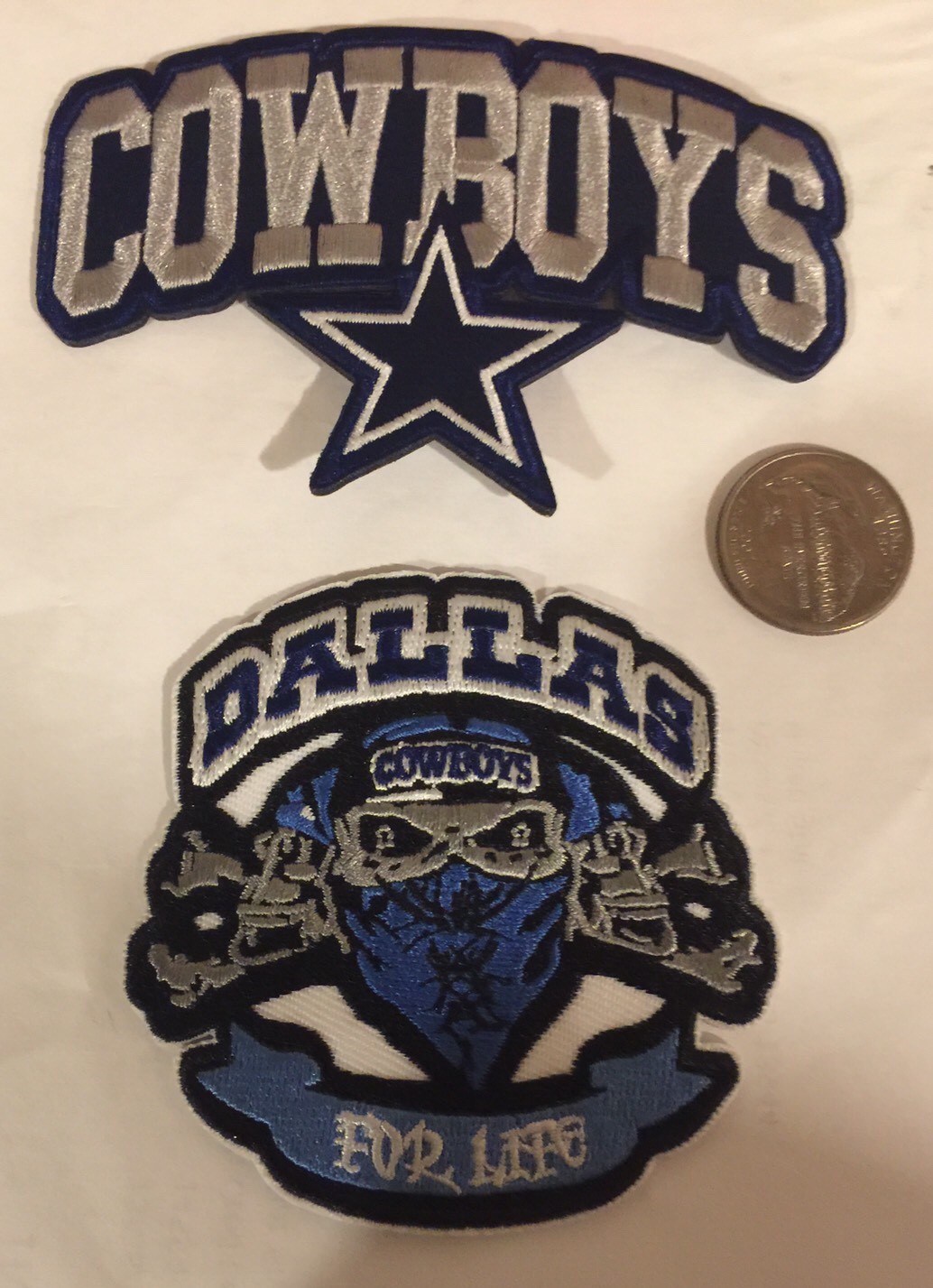 2 - Dallas Cowboys vintage embroidered iron on Patches 3"x 3" & 4"x 2 1 ...