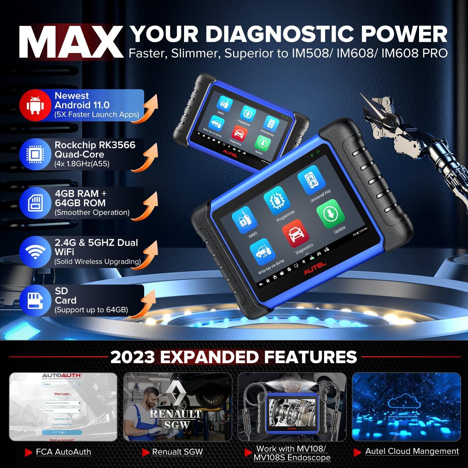 Autel MaxiIM IM508S IM508 IMMO Key Programmer AUTO Diagnostic OBD2 ...