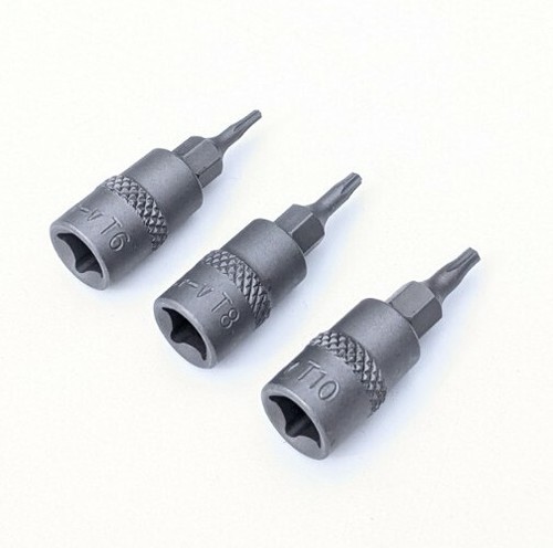 WERKZEUG T6 T8 T10 Torx TX air gun impact 1/4" dr. short socket set TX6 ...