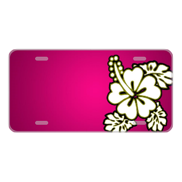 Custom Personalized License Plate Auto Car Tag Design With White Flower ...
