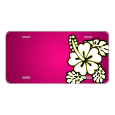 Custom Personalized License Plate Auto Car Tag Design With White Flower ...