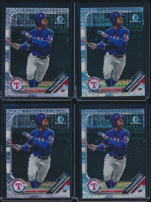 Lot of (4) LEODY TAVERAS 2019 Bowman Chrome MEGA BOX RANGERS Rookie ...