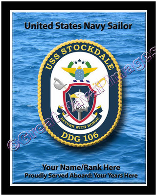 USS Stockdale DDG 106 Personalized Ship Crest Print on Canvas 2D Effect ...
