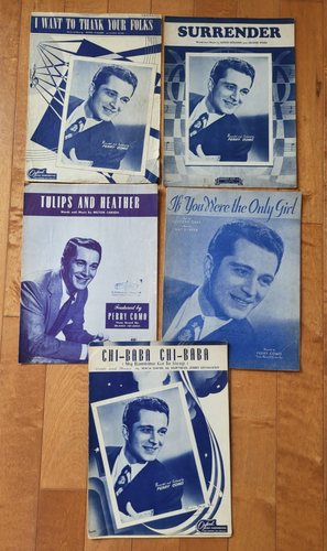 5 PERRY COMO 1940's Sheet Record Music Tulips & Heather Chi-Baba ...