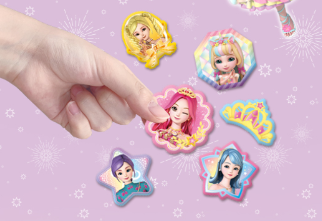 Korean TV Anime Girl Princesses Secret Jouju Nail & Earrings Sticker ...