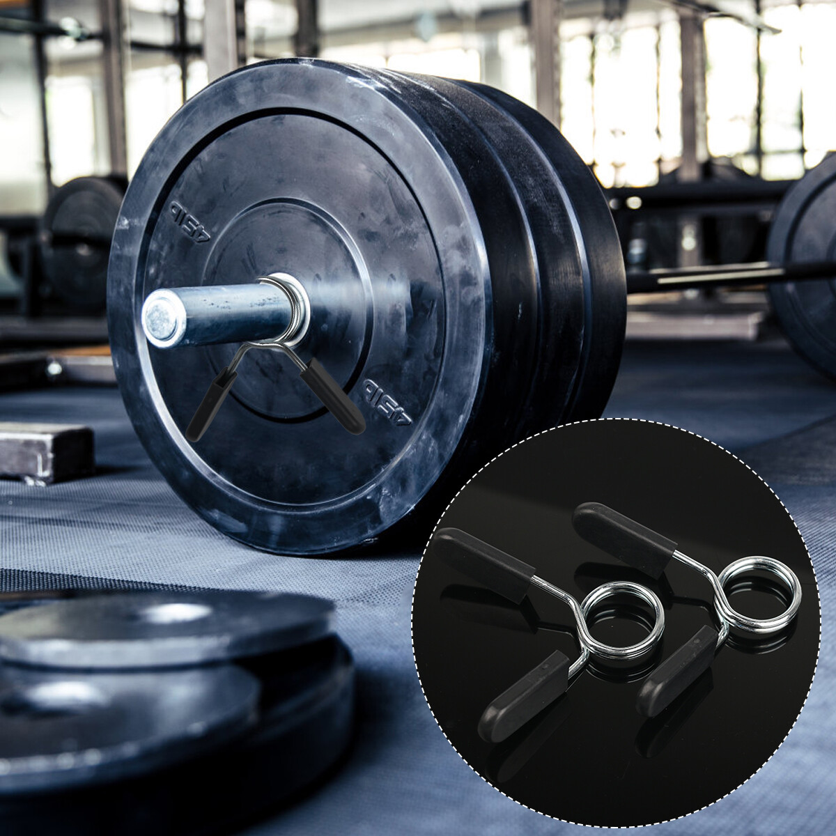 25mm Barbell Gym Weight Lifting Bar Dumbbell Lock Clamp Spring Collar ...