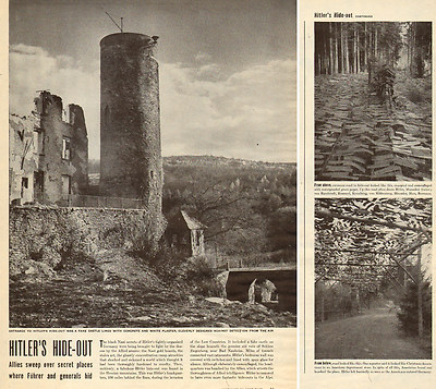 1945 WW2 print article HITLER'S HIDEOUT 3 pages 7 pictures 010416 | eBay