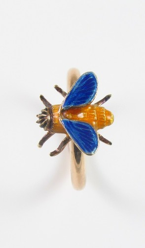 Vintage 14k Gold Enamel Fly Honey Bee Insect Conversion Ring Size 7 | eBay