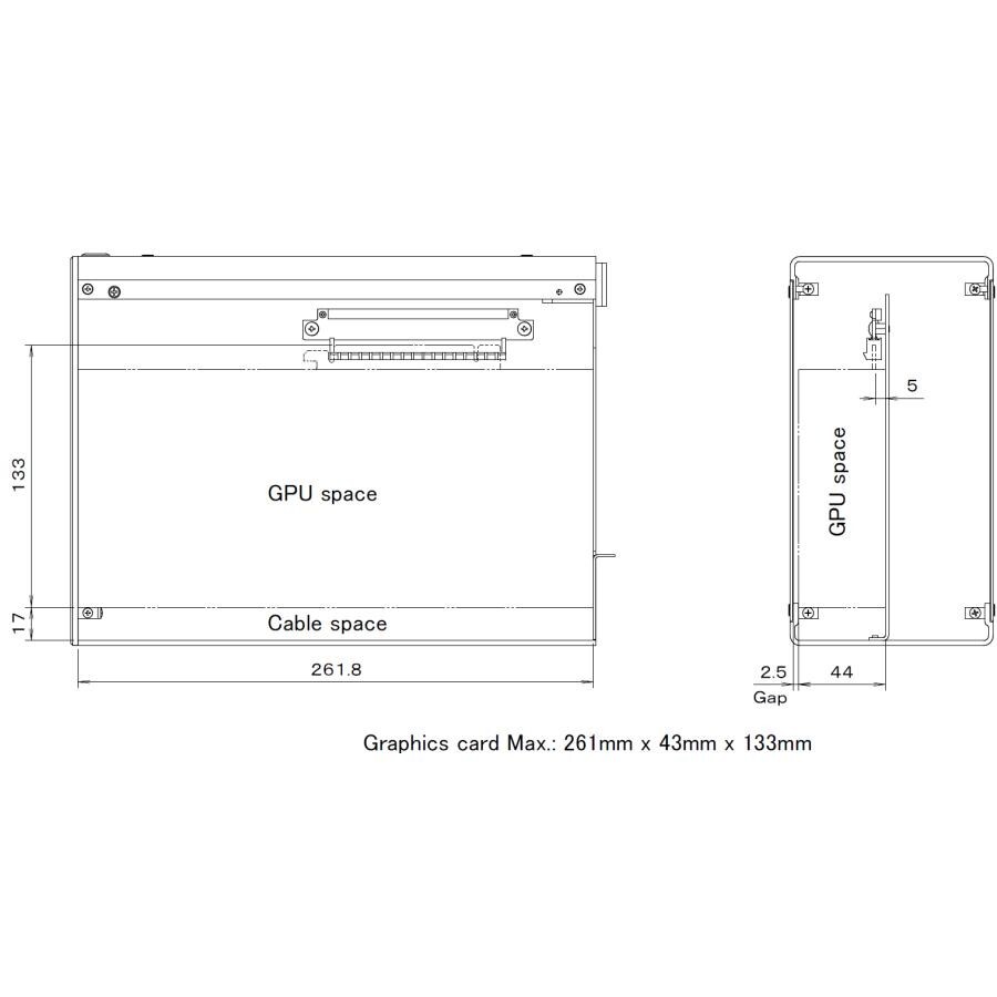 New MIDORI 5L-V2 L-plug Mini ITX Computer Case for 10in length graphics ...