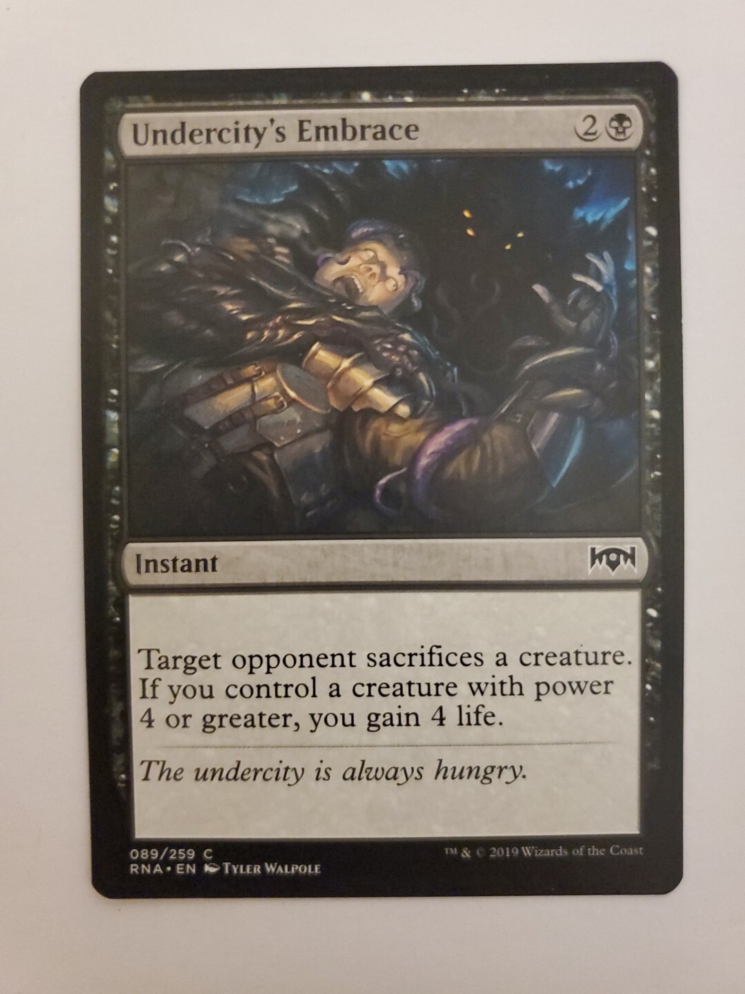 MTG Magic The Gathering Card Undercity's Embrace Instant Black Ravnica ...
