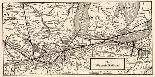 1914 Antique WABASH RAILROAD Map Vintage Wabash Railway Map 8584 | eBay