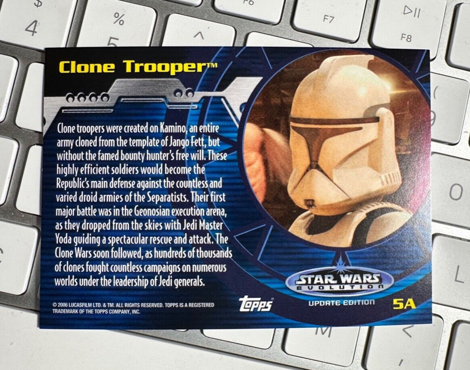 2006 Star Wars Evolution Update Clone Trooper Insert Card #5A / bx55 | eBay