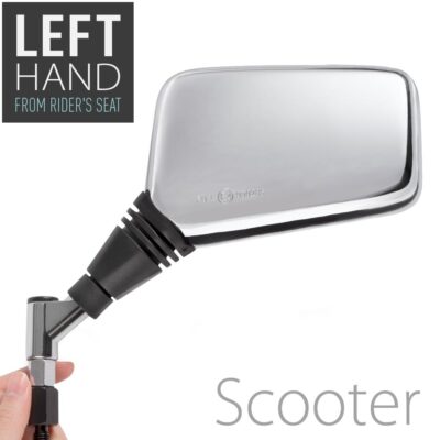 KiWAV Rearview Mirror M8 Brick Chrome LH 1pc for Vespa NRG ZIP SKIPPER ...