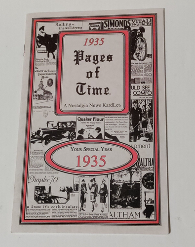 Pages of Time 1935 Nostalgia News Kardlet Booklet Facts & Trivia ...