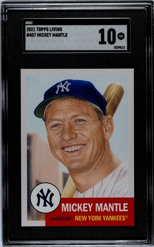 2021 Topps Living Set MICKEY MANTLE New York Yankees #407 SGC 10 GEM ...