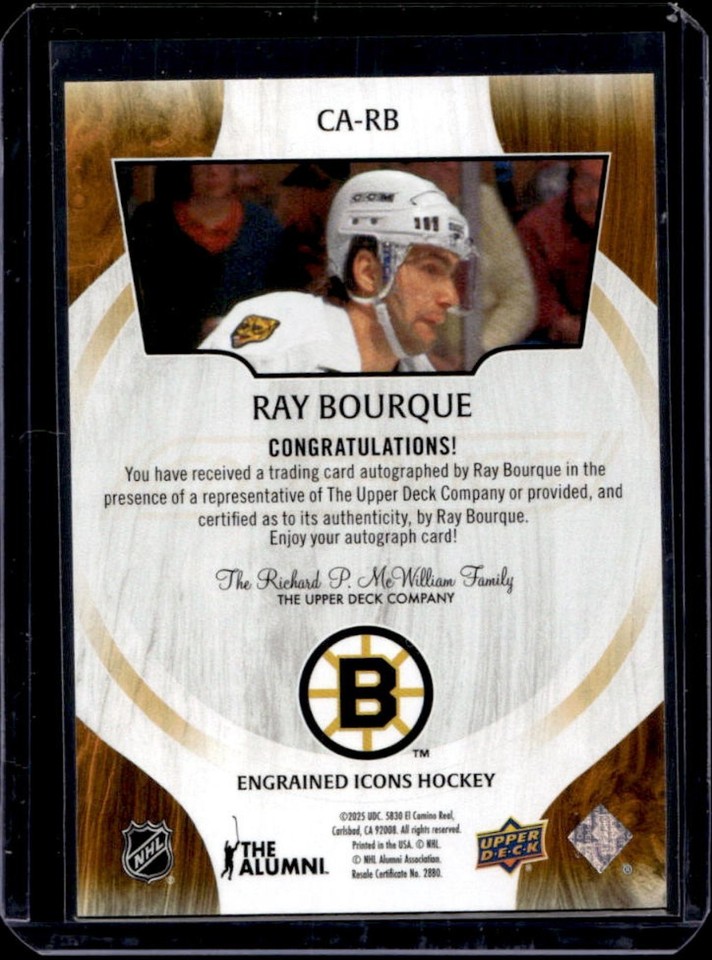 2024-25 UD Engrained Icons Ray Bourque Auto SP SSP #CA-RB Bruins | eBay