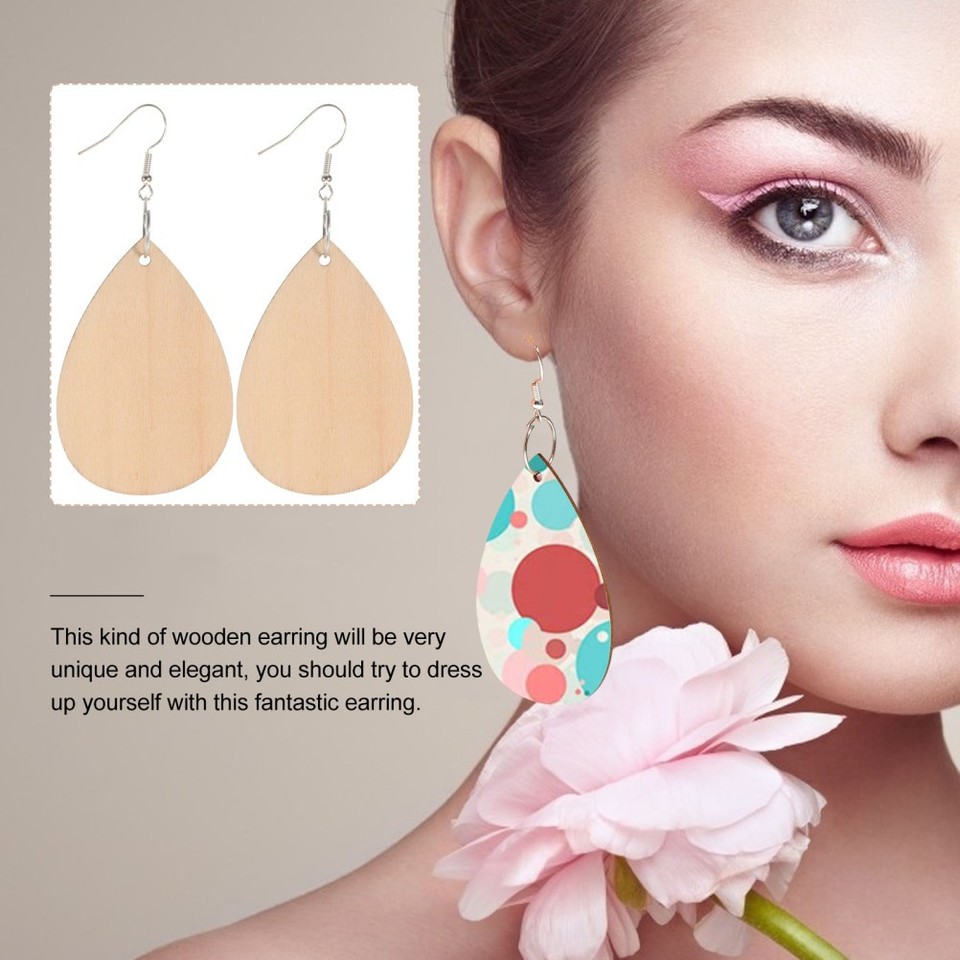 50 Pcs Earring Charms DIY Drops Making Supplies Earrings Wood Dangle ...