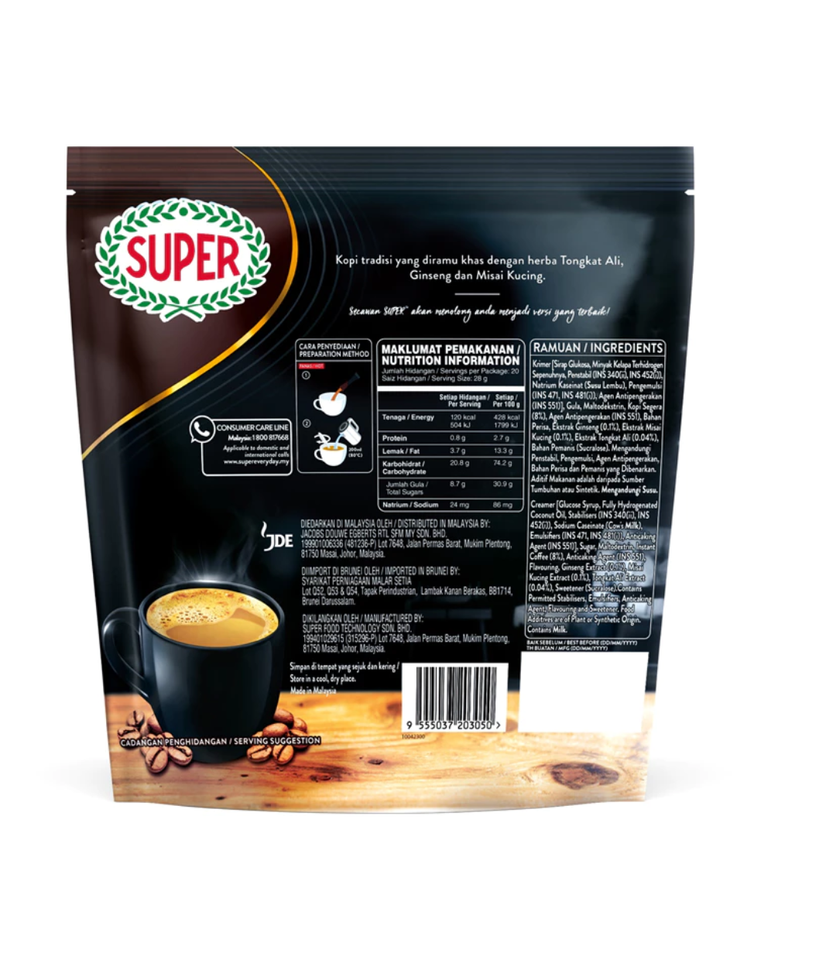 10 x 30g 20 sachet Packs Super Power 6 in 1 Instant Coffee 6in1 TA with ...