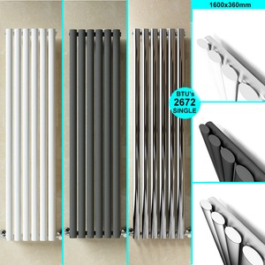 Designer Vertical Radiator Tall Upright Oval Column Panel Central ...