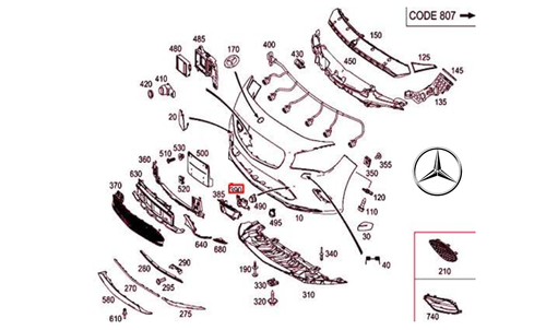 Original Mercedes-Benz A1178858000 Front Right Bumper Bracket CLA C117 ...