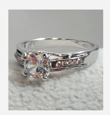 SILVER RHINESTONE COSTUME ENGAGEMENT RING 6 7 8 9 10 | eBay