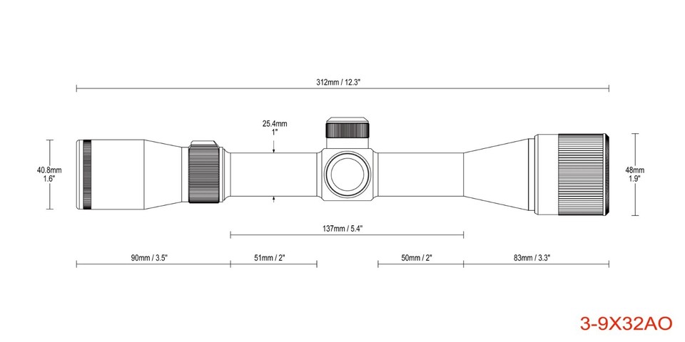 Hammers Magnum Spring AIR Gun RIFLE SCOPE 3-9X32AO w/ Stop Pin One ...