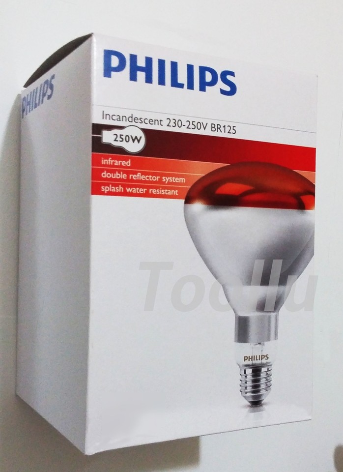[220V / 230V] Philips Infrared Heat Light E27 LAMP BULB 100W 150W 250W ...