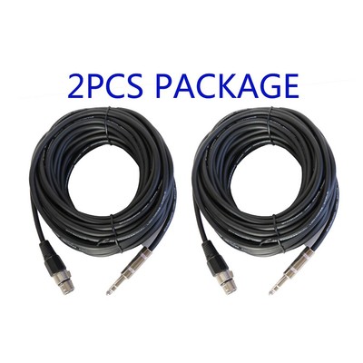 Pair 50ft Male Cables Quarter Inch Stereo to 3-Pin XLR Female Cable ...