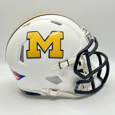 Michigan Wolverines CUSTOM Concept Matte White Block M Mini Football ...