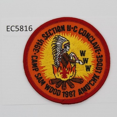 Boy Scout Patch 39th Section II-C Conclave Camp Sam Wood 1987 Amo'Chx ...