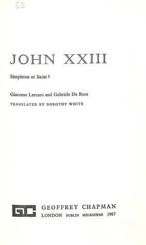 John XXIII: Simpleton or Saint? | eBay UK