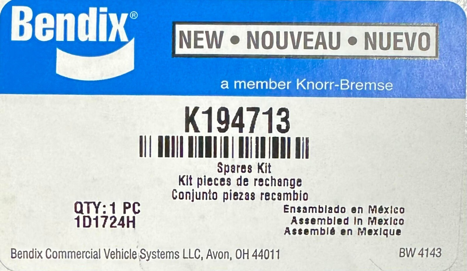 K194713 Genuine Bendix Air Dryer Spares Repair Kit OEM - New | eBay