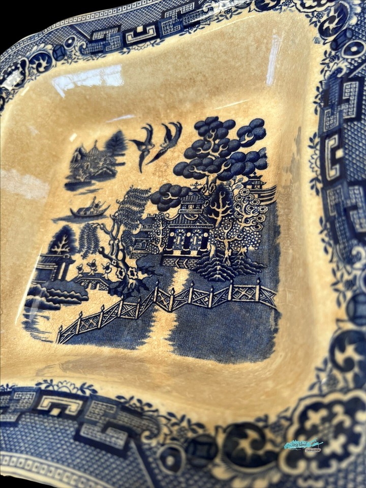 Dudson Wilcox & Till Willow Blue Staffordshire England Serving Dish VTG ...