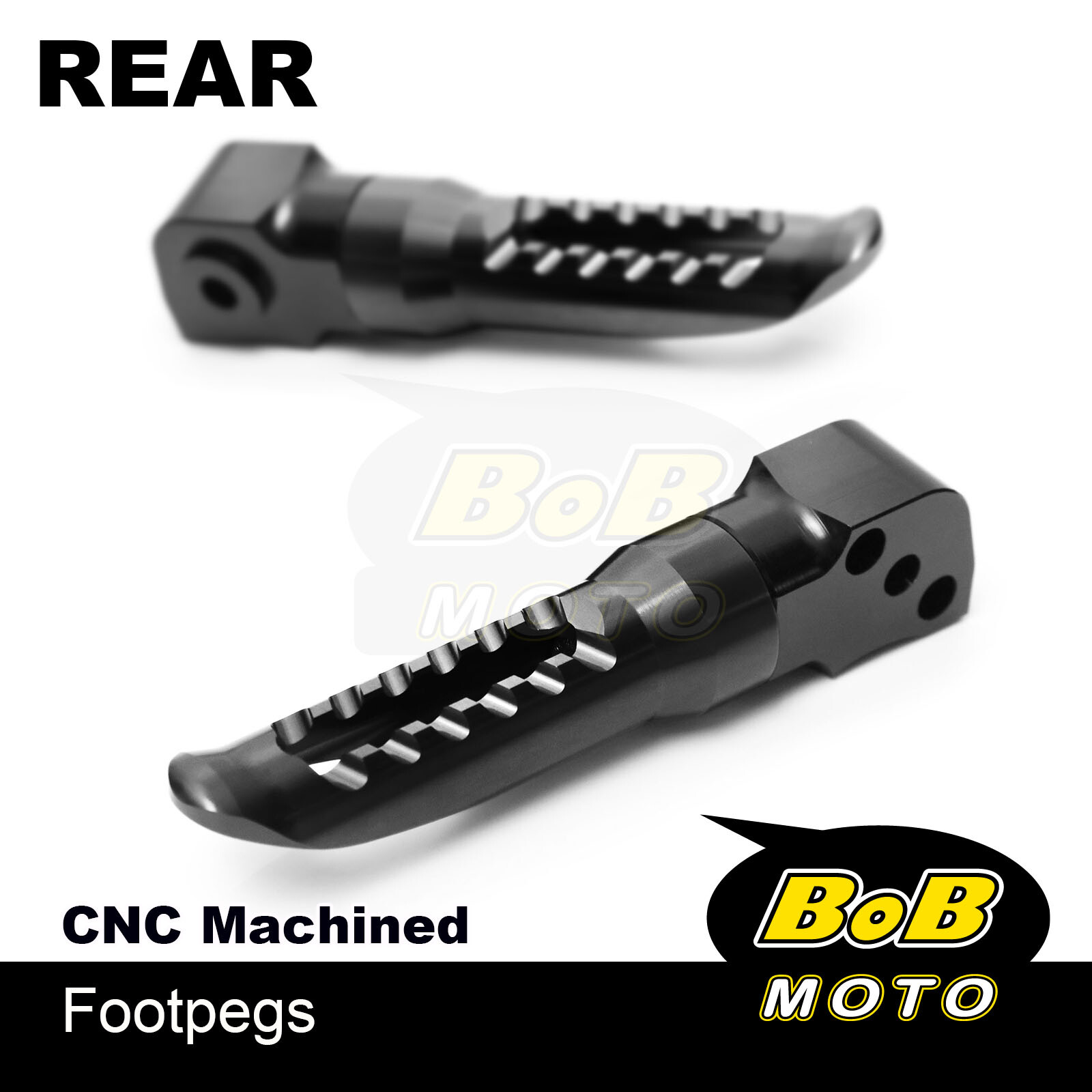 For Yamaha YZF R6 03 04 05 06 07 08 09 10 BLACK BoB CNC Rear Foot pegs ...