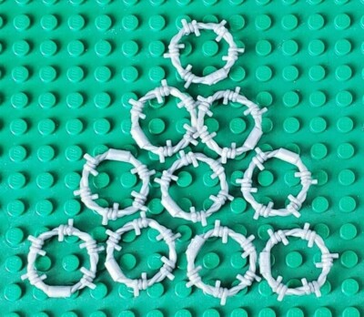 Lego Lot of 10 Pearl Light Gray Minifigure, Utensil Barbed Wire Coil ...