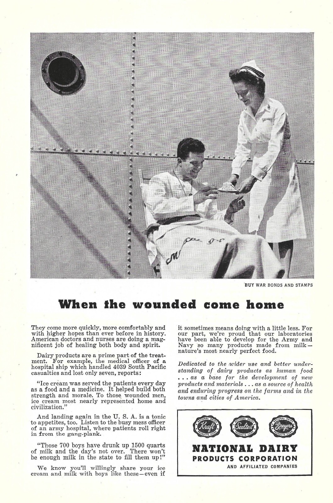 1944 National Dairy Products Corporation Vintage Print Ad WW2 Buy War ...