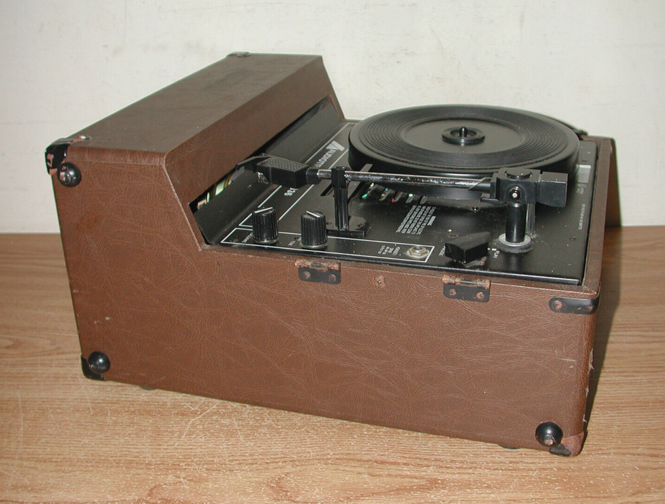 VINTAGE AUDIOTRONICS 336 PORTABLE 4-SPEED CLASSROOM RECORD PLAYER ...